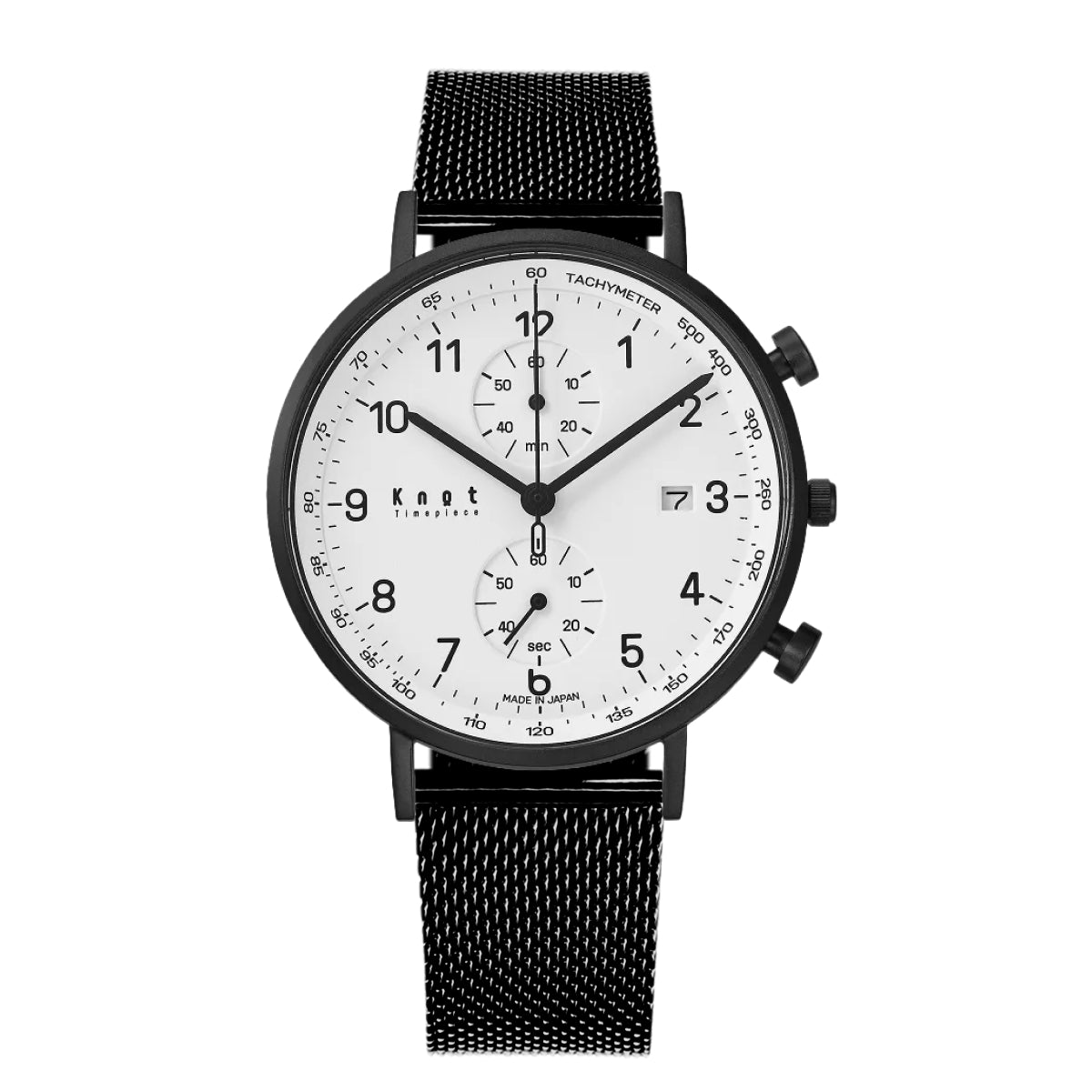 Knot CC-39ASVWH 腕時計 メンズ レディース クォーツ ブラック 日本製 39mm クロノグラフ – Maker's Watch Knot