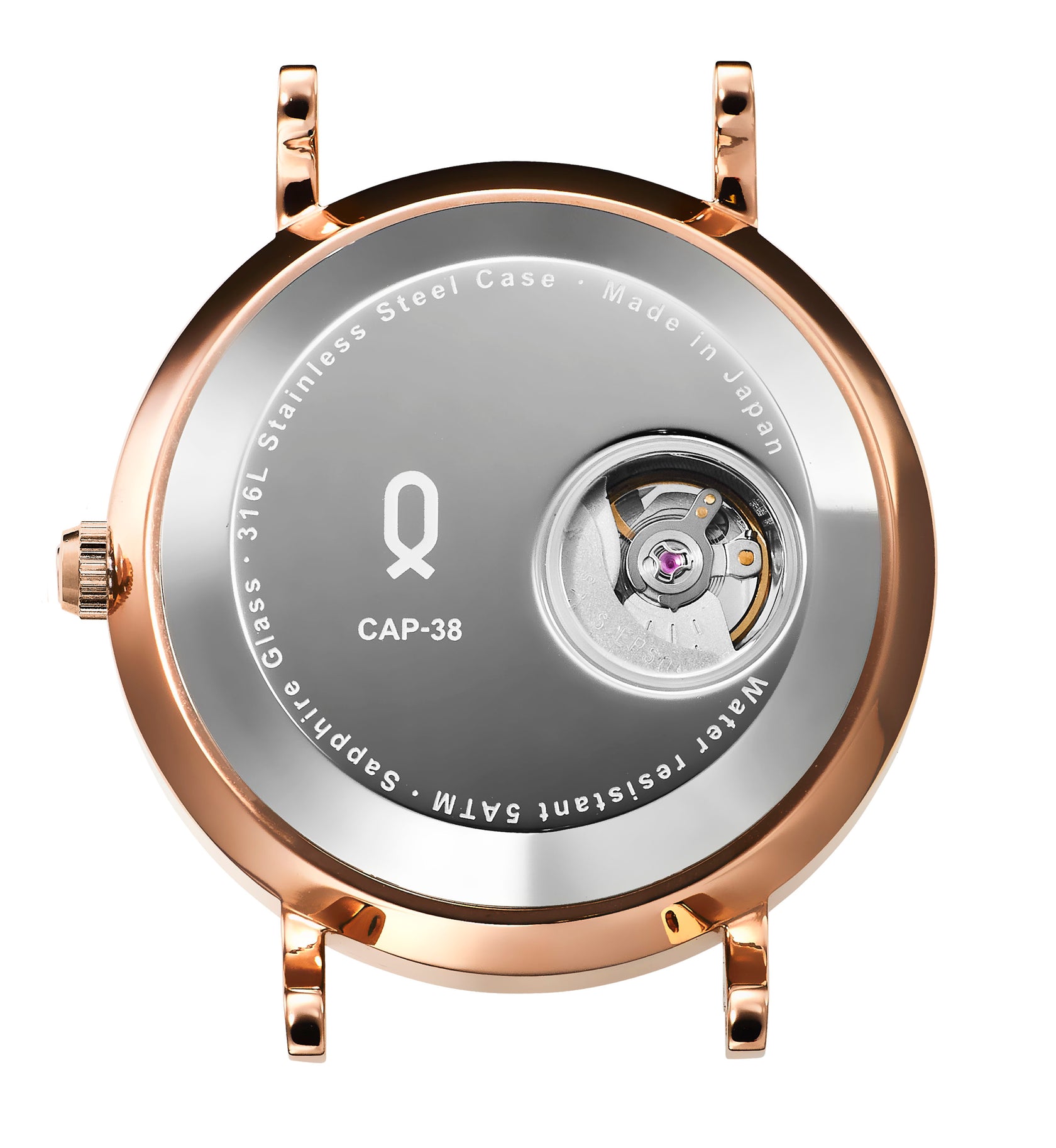 Knot CAP-38RGBU 腕時計 メンズ レディース メカニカル ローズゴールド バーガンディー 日本製 38mm オープンハート – Maker's Watch Knot