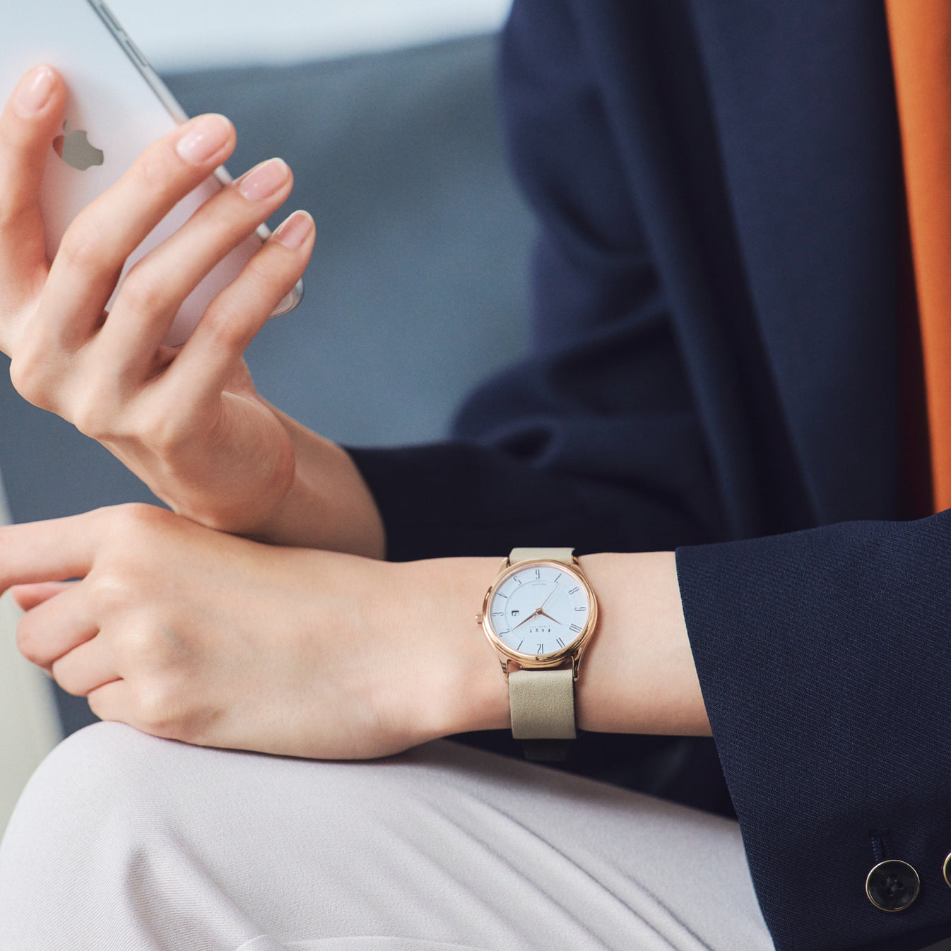 Knot CS-32ARGWH 腕時計 メンズ レディース ソーラー ローズゴールド ホワイト 日本製 32mm アラビック – Maker's Watch Knot